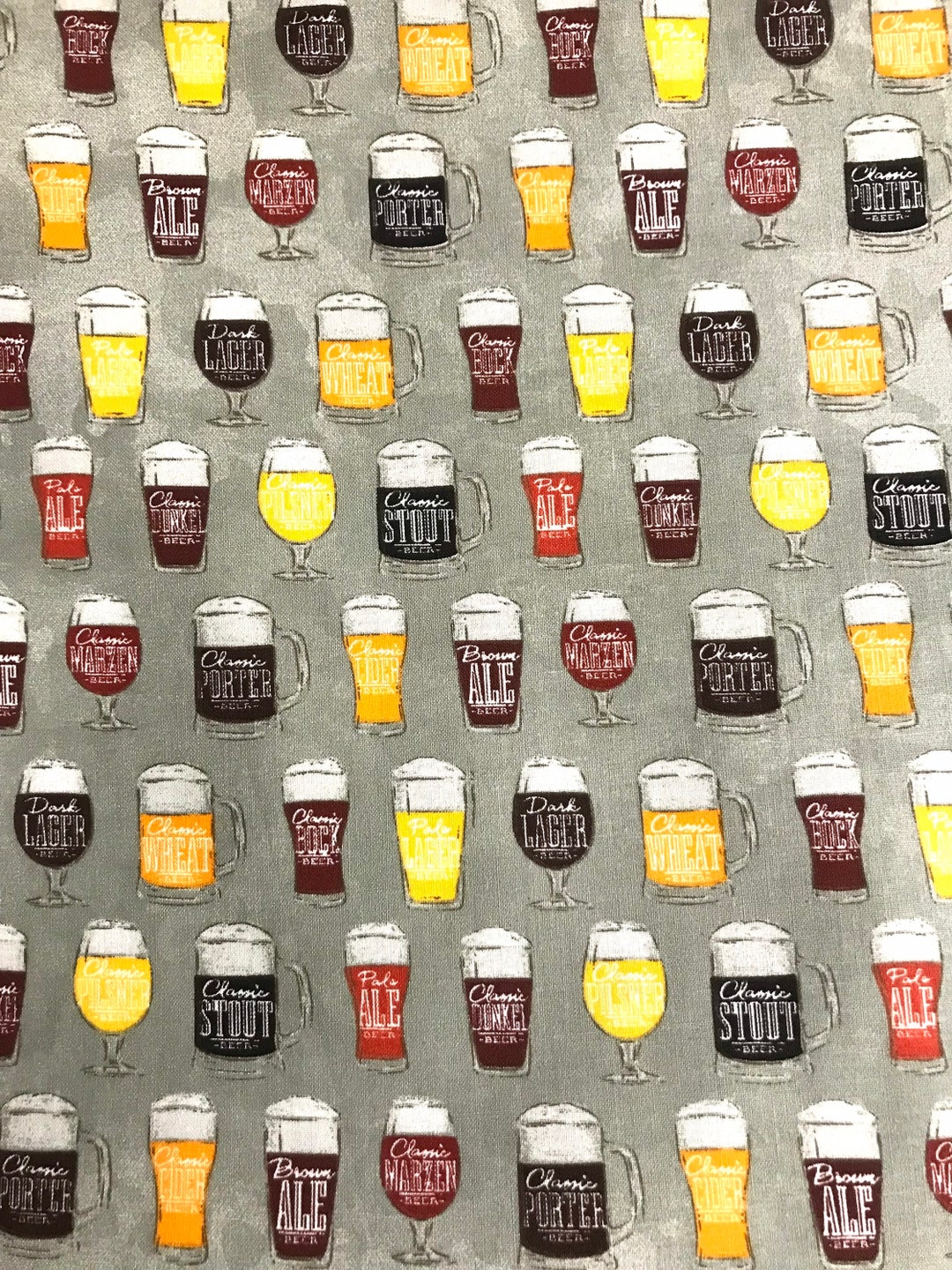 One 32 Inch Piece of Fabric Craft Beer, Beer Fabric, Barbeque Fabric ...