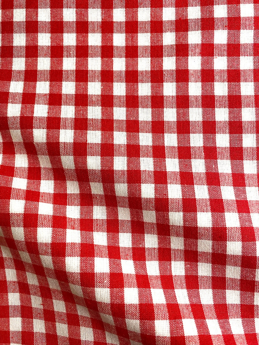 Homespun Fabric by the Half Yard - Red and White Gingham, Homespun ...