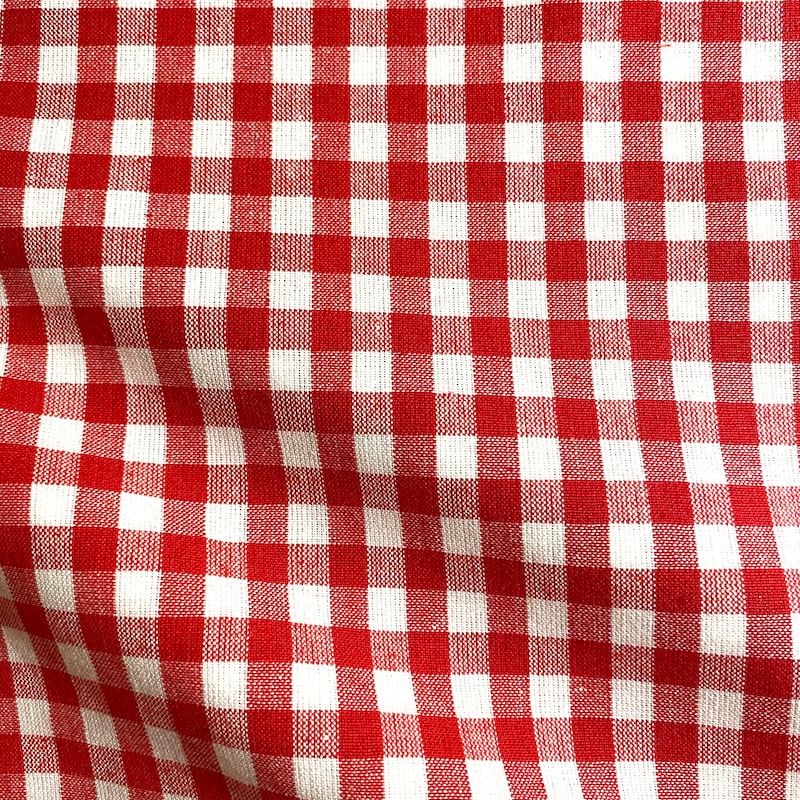 Red Gingham Fabric - Etsy