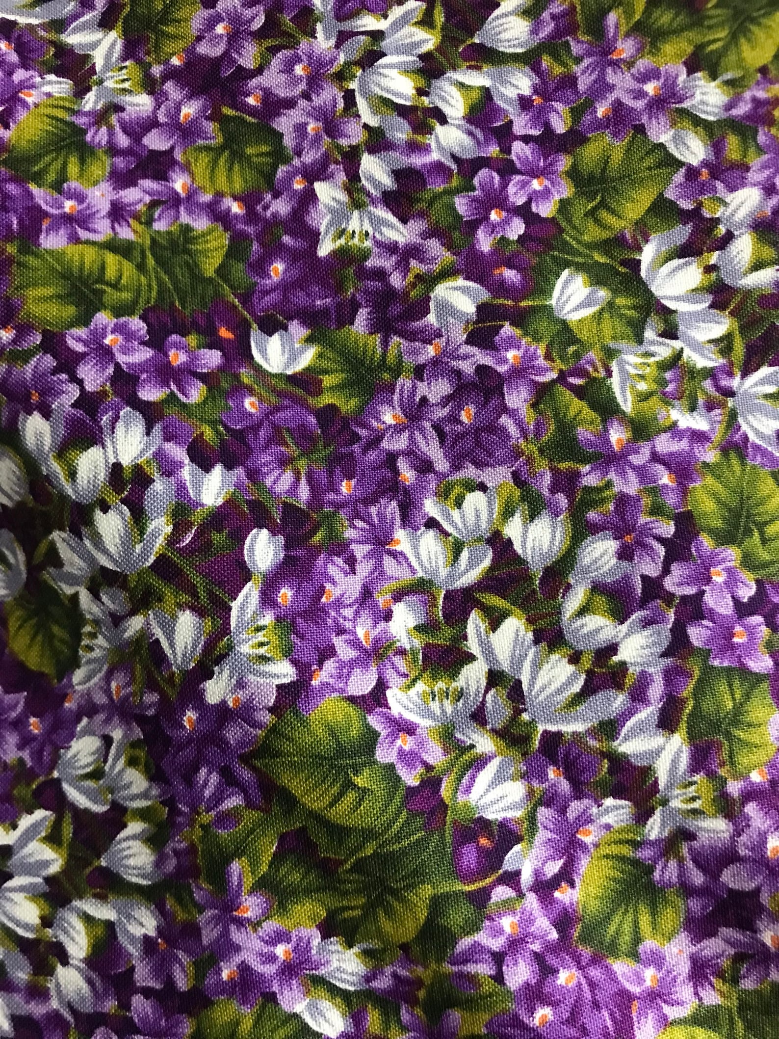 Fabric by the Half Yard - Violet Garden, Floral Fabric, Violets, Spring ...