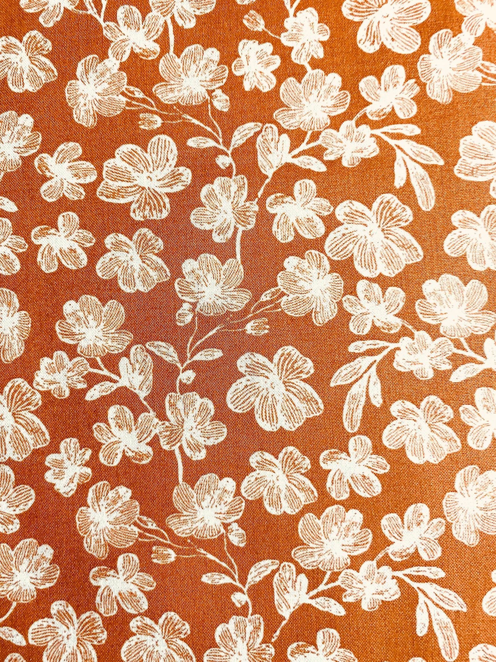 Fabric by the Half Yard Floral on Rust Floral Fabric Fall - Etsy