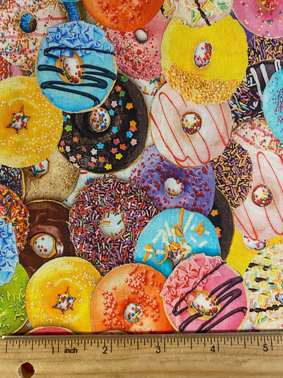 Fabric by the Half Yard - Doughnuts, Doughnut Fabric, Photo Real ...
