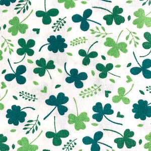 Fabric by the Half Yard Small Tossed Shamrocks, St Patrick's Day Fabric ...