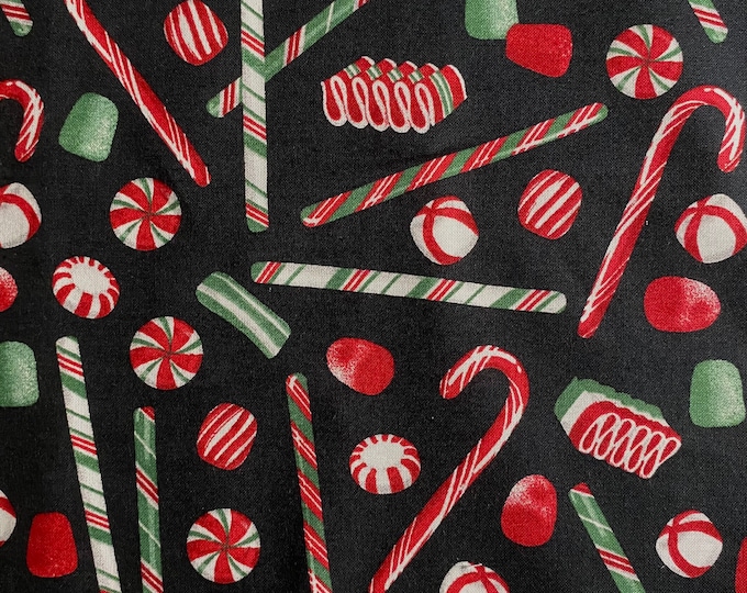 Fabric by the Half Yard Christmas Candy Fabric, Christmas Fabric, Candy ...
