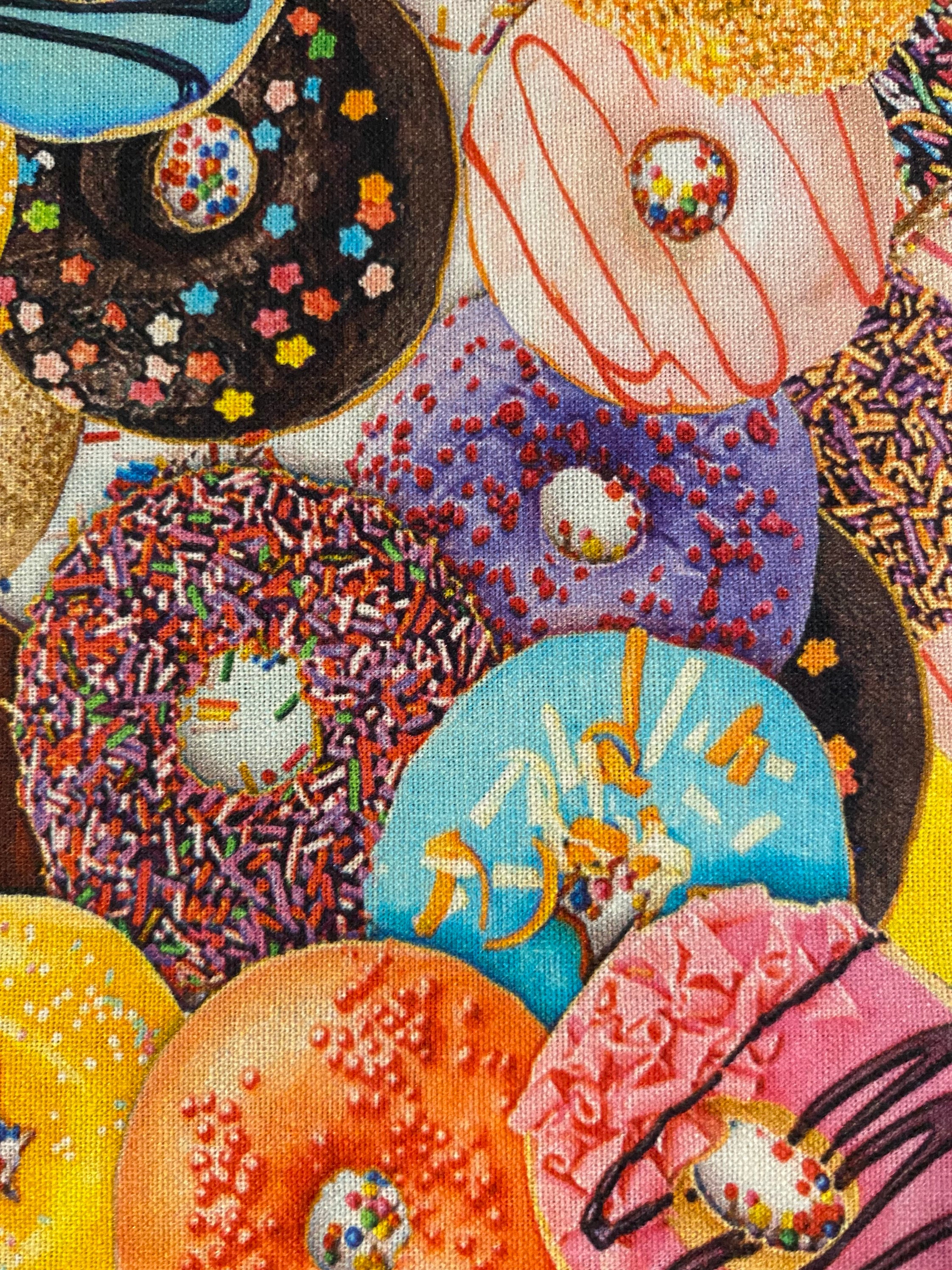 Fabric by the Half Yard - Doughnuts, Doughnut Fabric, Photo Real ...