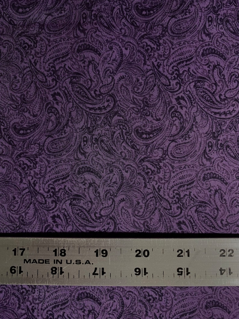 Fabric by the Half Yard - Purple Paisley, Paisley Fabric, Purple Shades ...