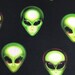 Fabric by the Half Yard - Alien Heads, Aliens in Space, Outer Space ...