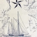 Fabric by the Half Yard - Nautical Fabric, Sailing Ships, Navy Blue ...