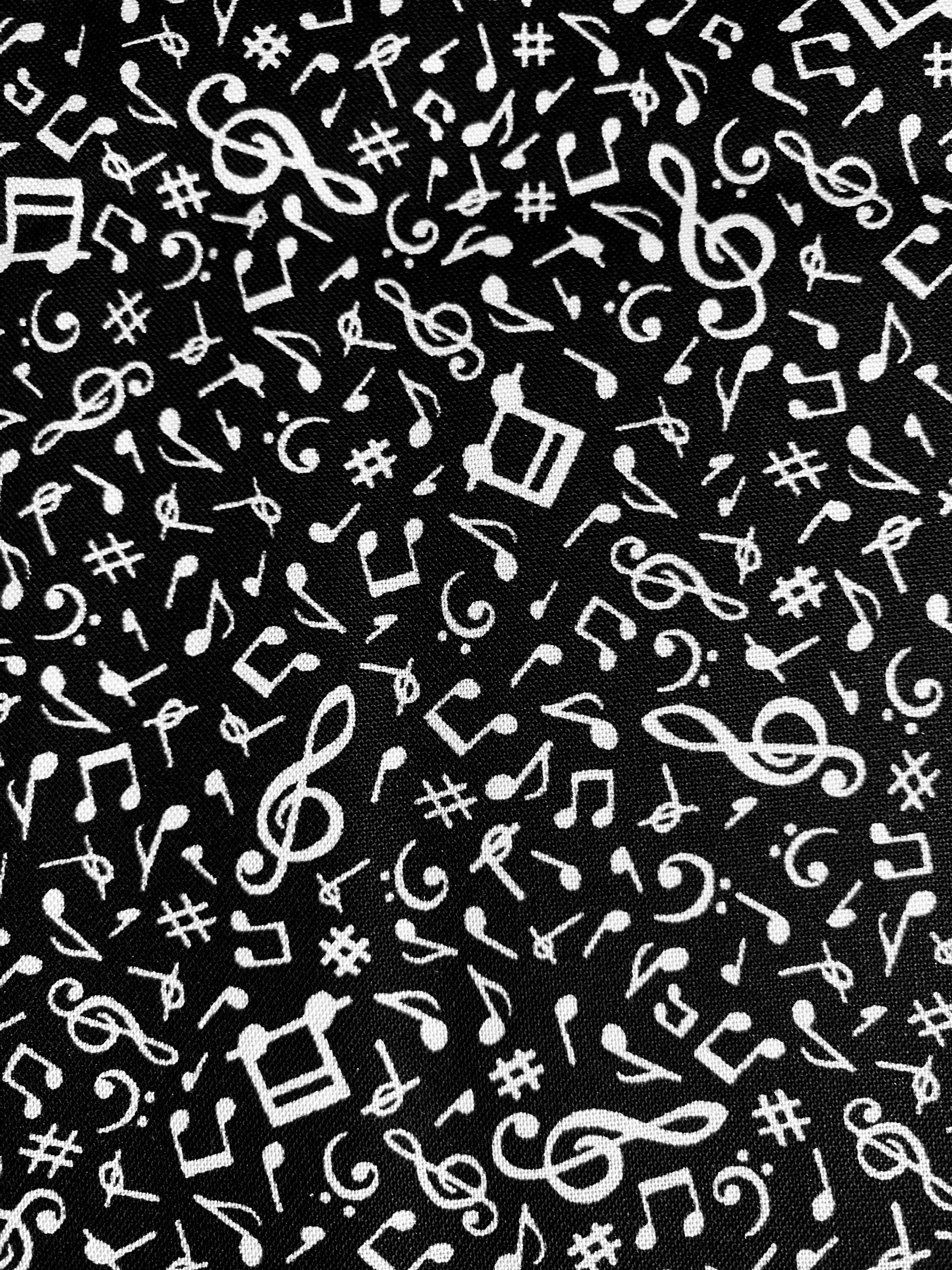 Fabric by the Half Yard - Music Notes and Music, Music Note Fabric ...