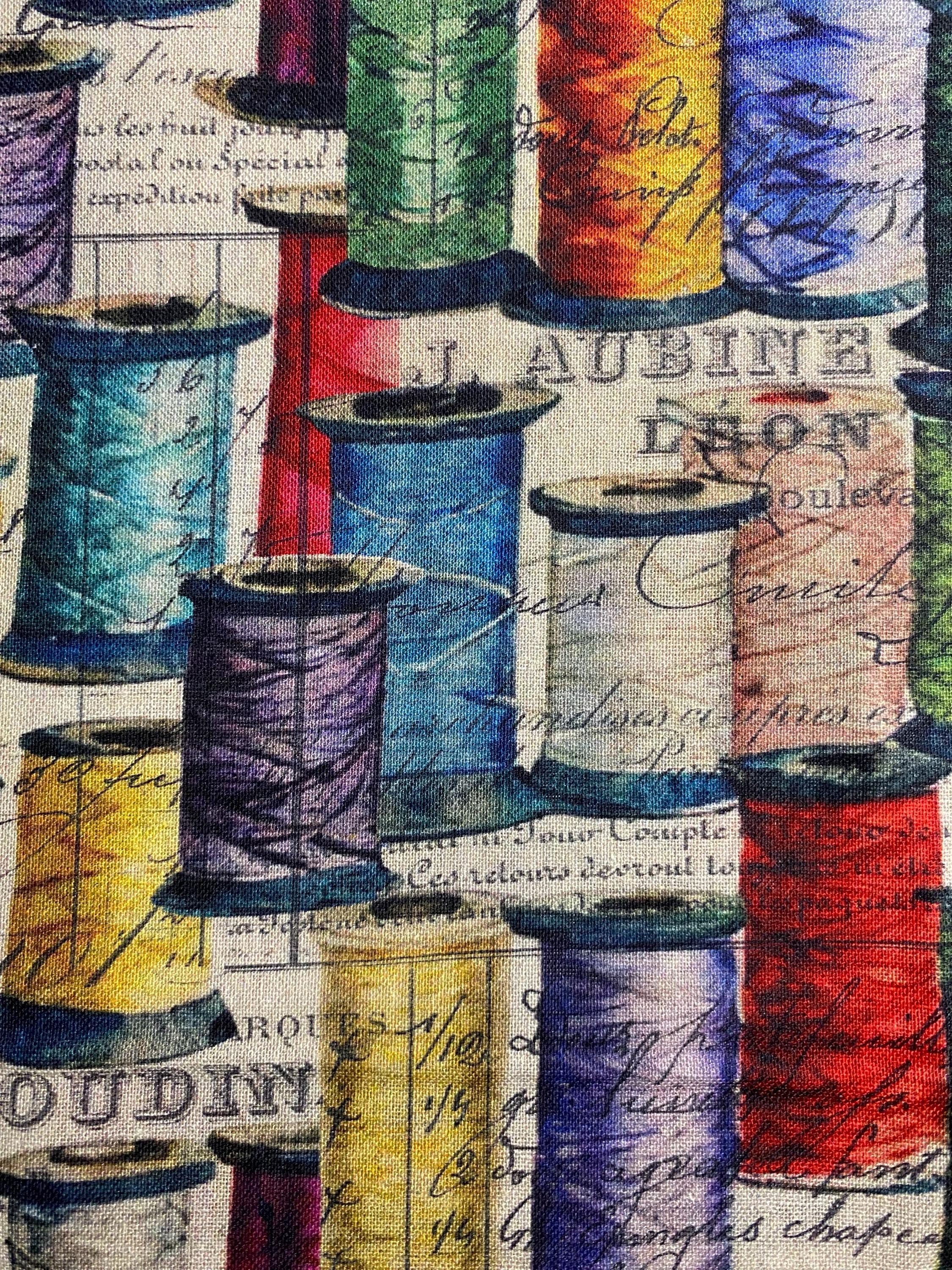 Fabric by the Half Yard - Thread Spools Fabric, Sewing Fabric, Sewing ...