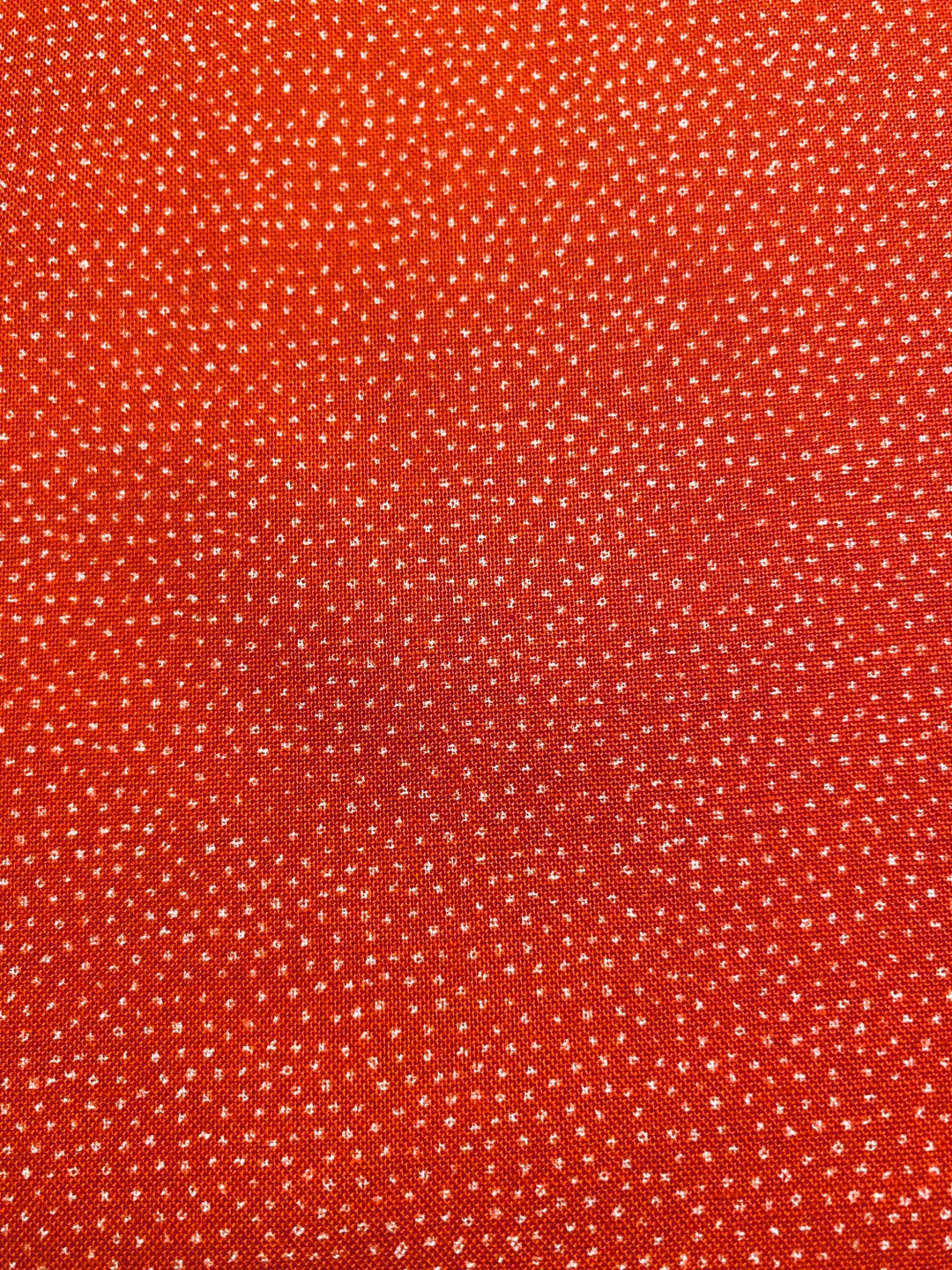 Fabric by the Half Yard - Mini Irregular White Pin Dots on Rusty Red, Polka Dot Fabric, Fall ...