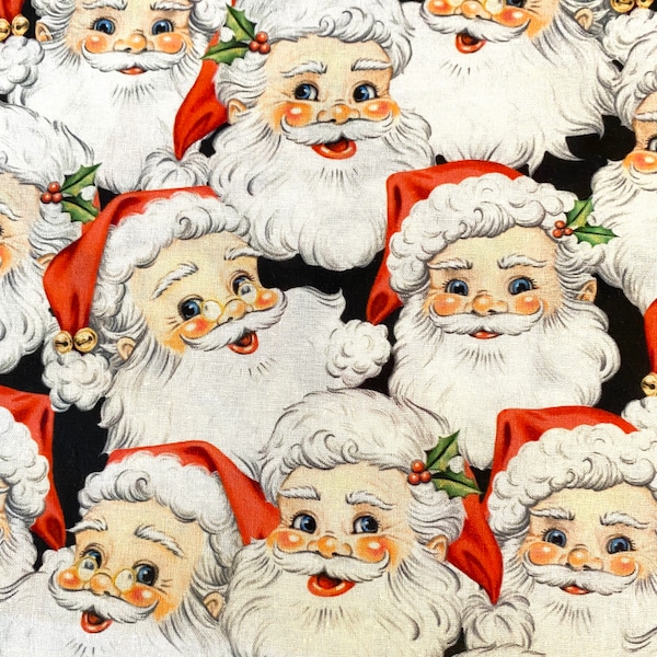 Vintage Santa Fabric - Etsy