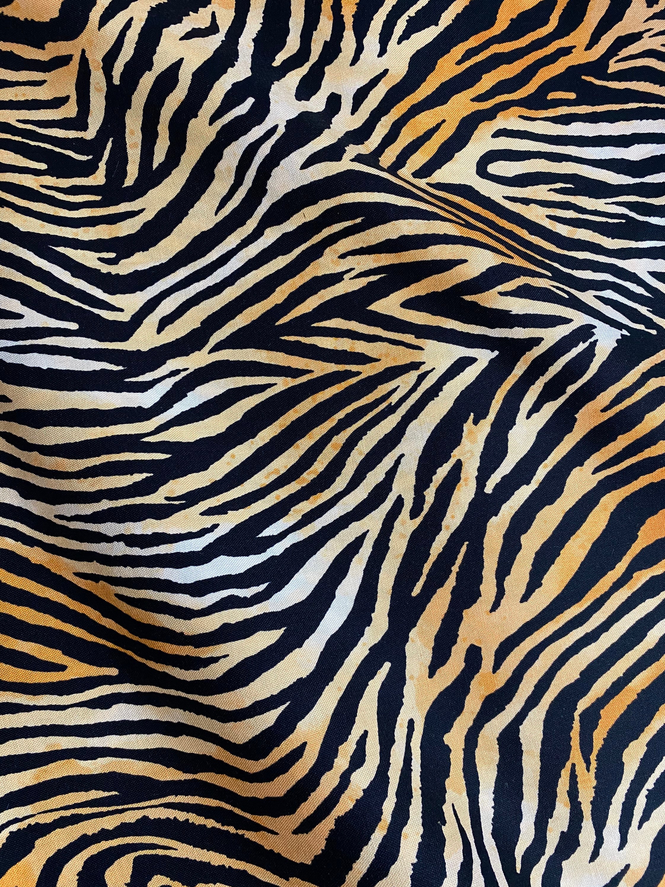 One Half Yard of Fabric Material - Tiger Skin Fabric, Brown, Cheetah ...