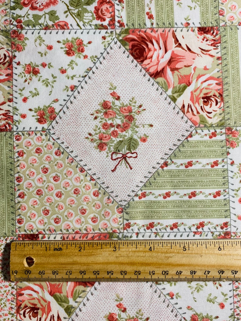 Fabric by the Half Yard - Rose Garden, Flower Garden Patchwork, Floral Fabric, Spring Flowers ...