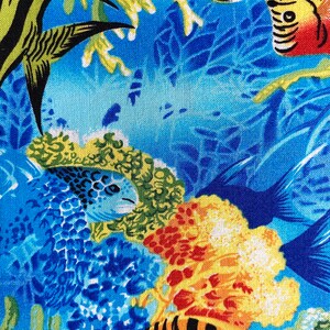 Fabric by the Half Yard - Tropical Fish, Sea Coral Fabric, Sea Turtle ...