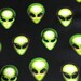 Fabric by the Half Yard - Alien Heads, Aliens in Space, Outer Space ...