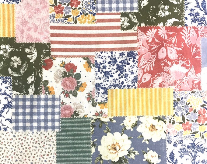 One Half Yard of Fabric - Floral Patches, Flower Garden, Floral Fabric ...