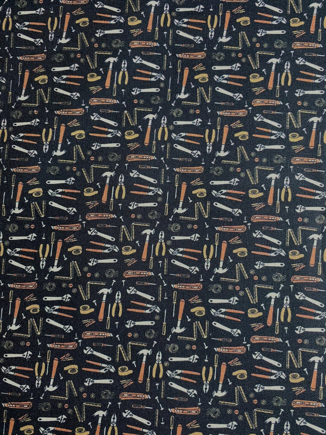 Fabric by the Half Yard - Tool Fabric, Mini Tools, Workshop Fabric ...