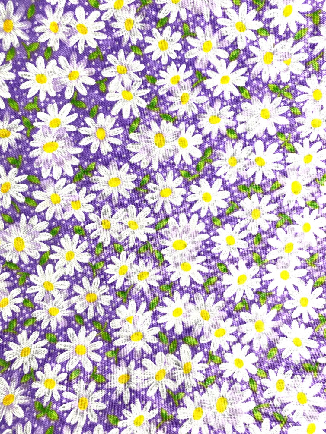One 15 Inch Piece of Fabric , Packed Daisy Purple, Daisy Fabric, Floral ...