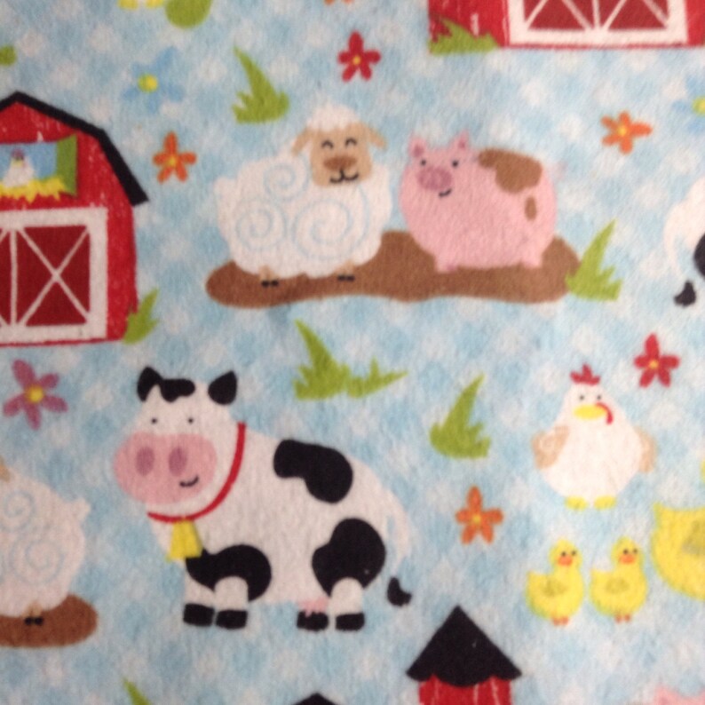 One Half Yard of Flannel Fabric FLANNEL Farm Scene Farm - Etsy
