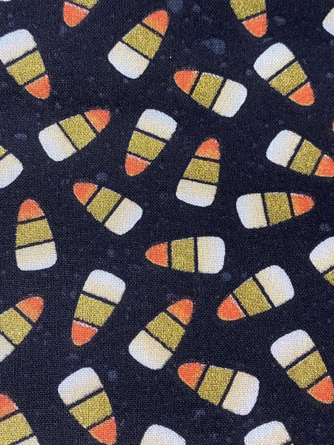 One Half Yard of Fabric, Candy Corn Glitter, Halloween Fabric, Candy ...