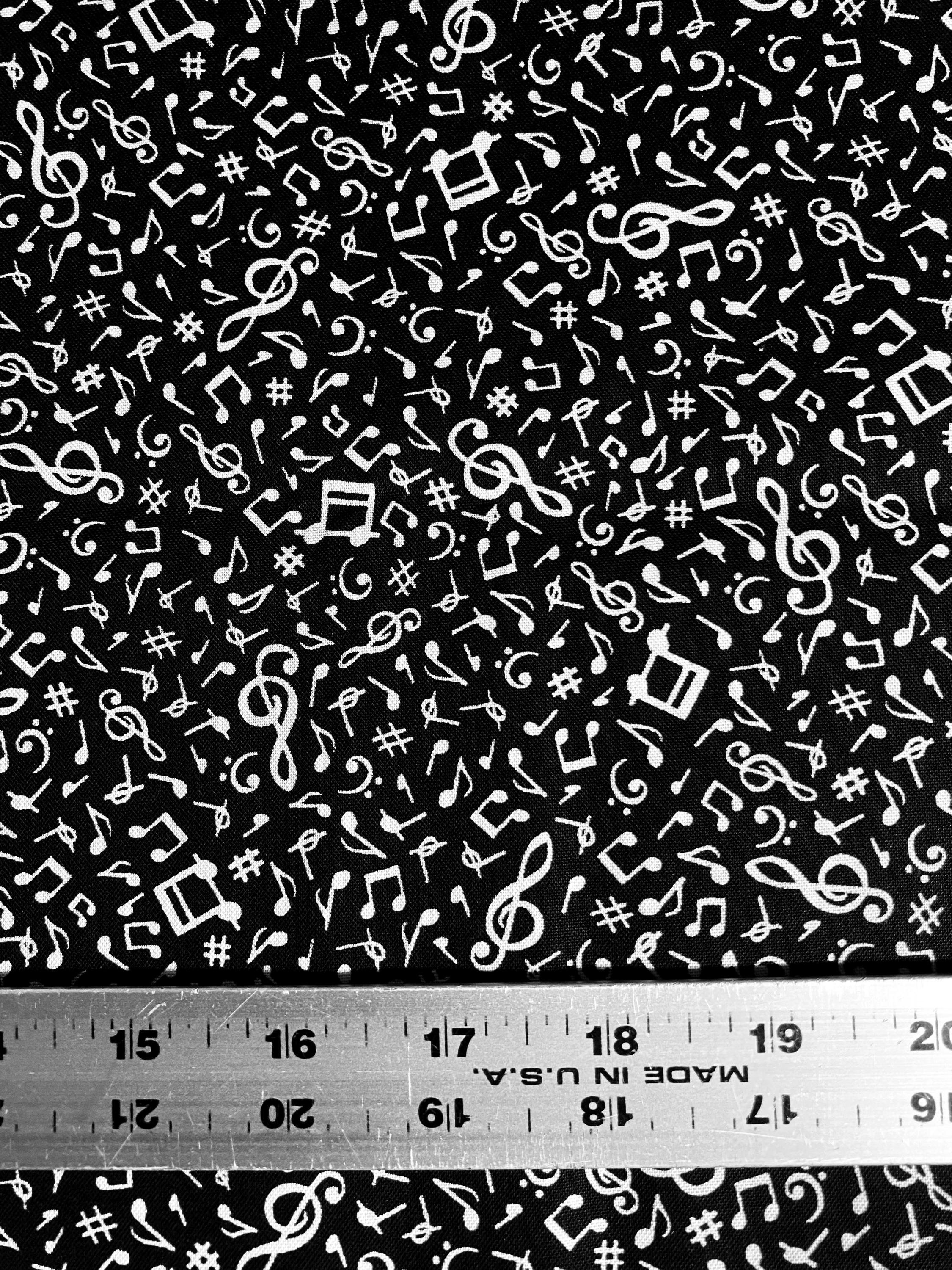 Fabric by the Half Yard - Music Notes and Music, Music Note Fabric ...