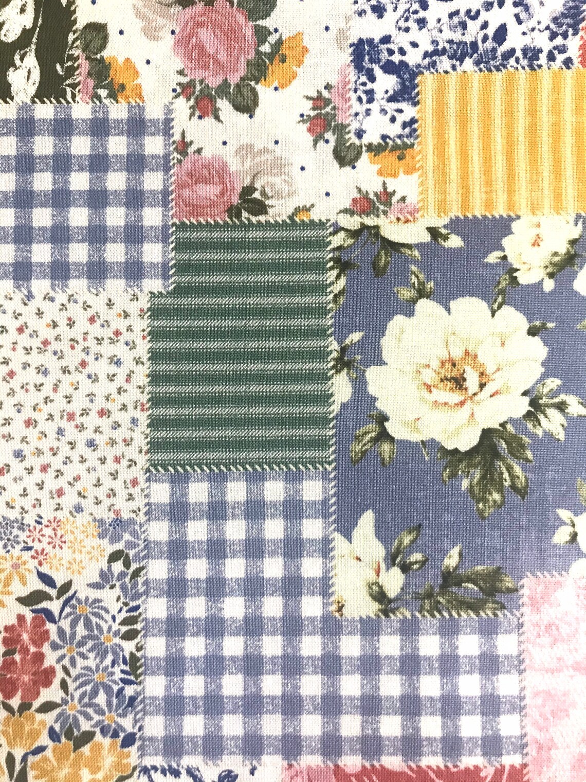 One Half Yard of Fabric - Floral Patches, Flower Garden, Floral Fabric ...