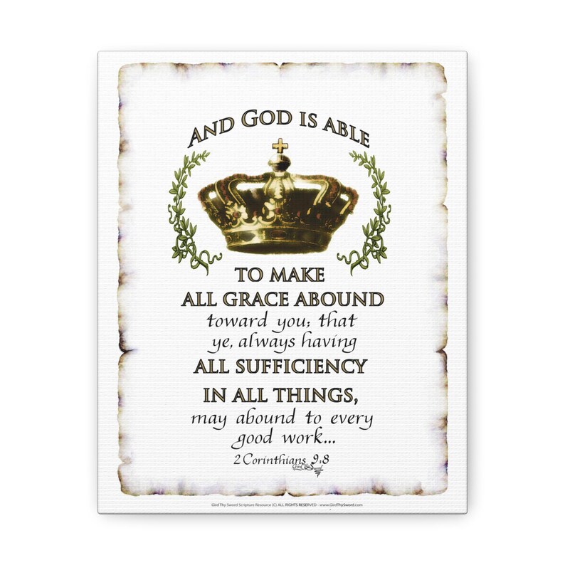 2 Corinthians 9:8-9 God is Able to Make All Grace Abound Canvas Gallery ...
