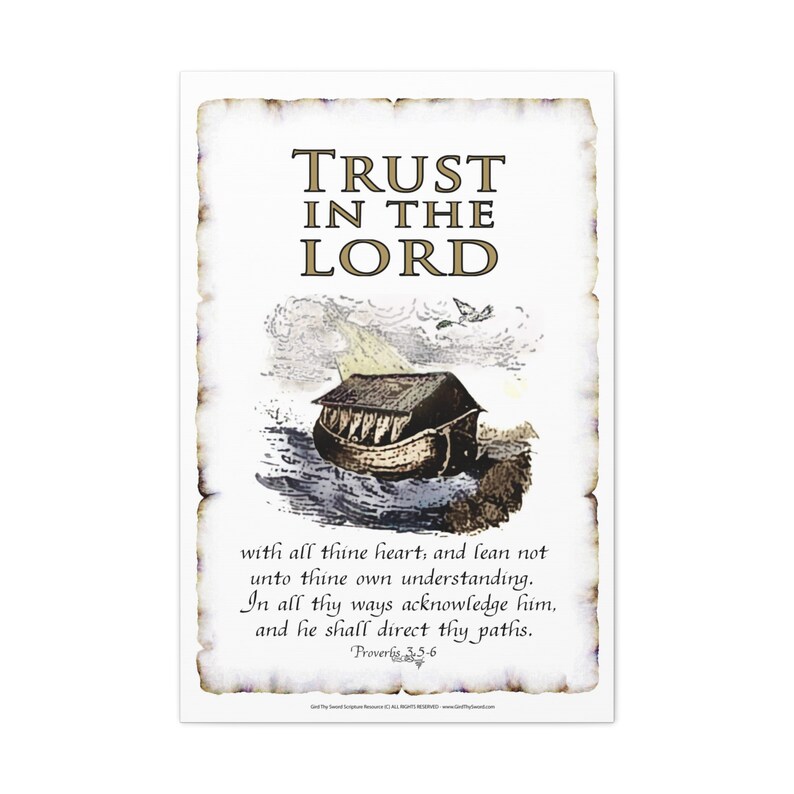 Proverbs 3:5-6 KJV Trust in the Lord With All Thine Heart Canvas ...