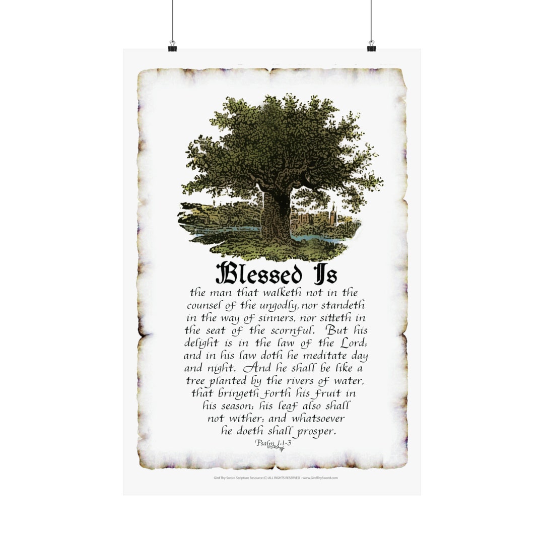 Psalm 1:1-3 Blessed is the Man 16" X 20" & 24" X 36" Large PRINT ...
