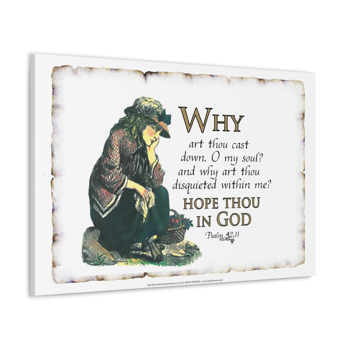 Psalm 42:11 Why Art Thou Cast Down O My Soul? Hope in Thou God Canvas ...