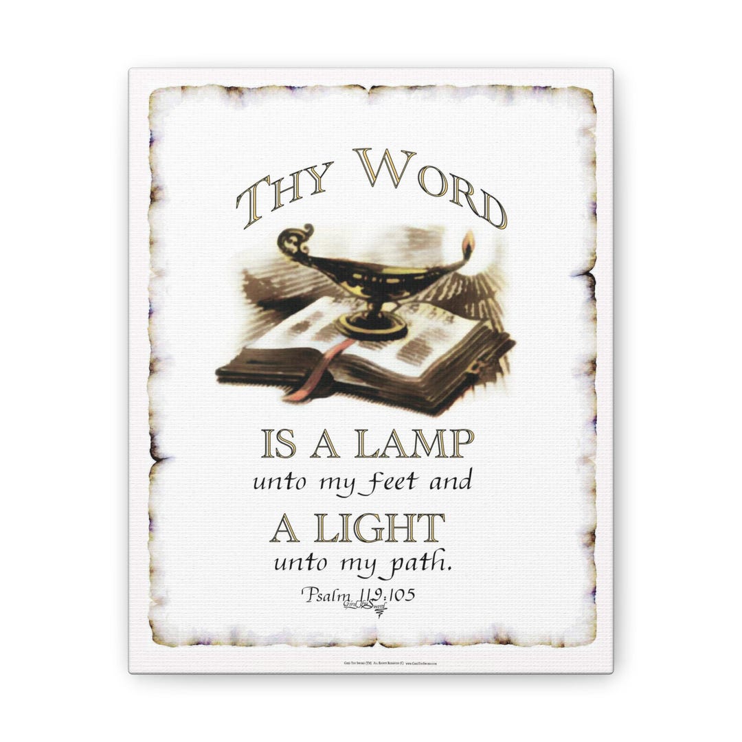 Psalm 119:105 Thy Word is A Lamp Unto My Feet Canvas Gallery Wrap My ...
