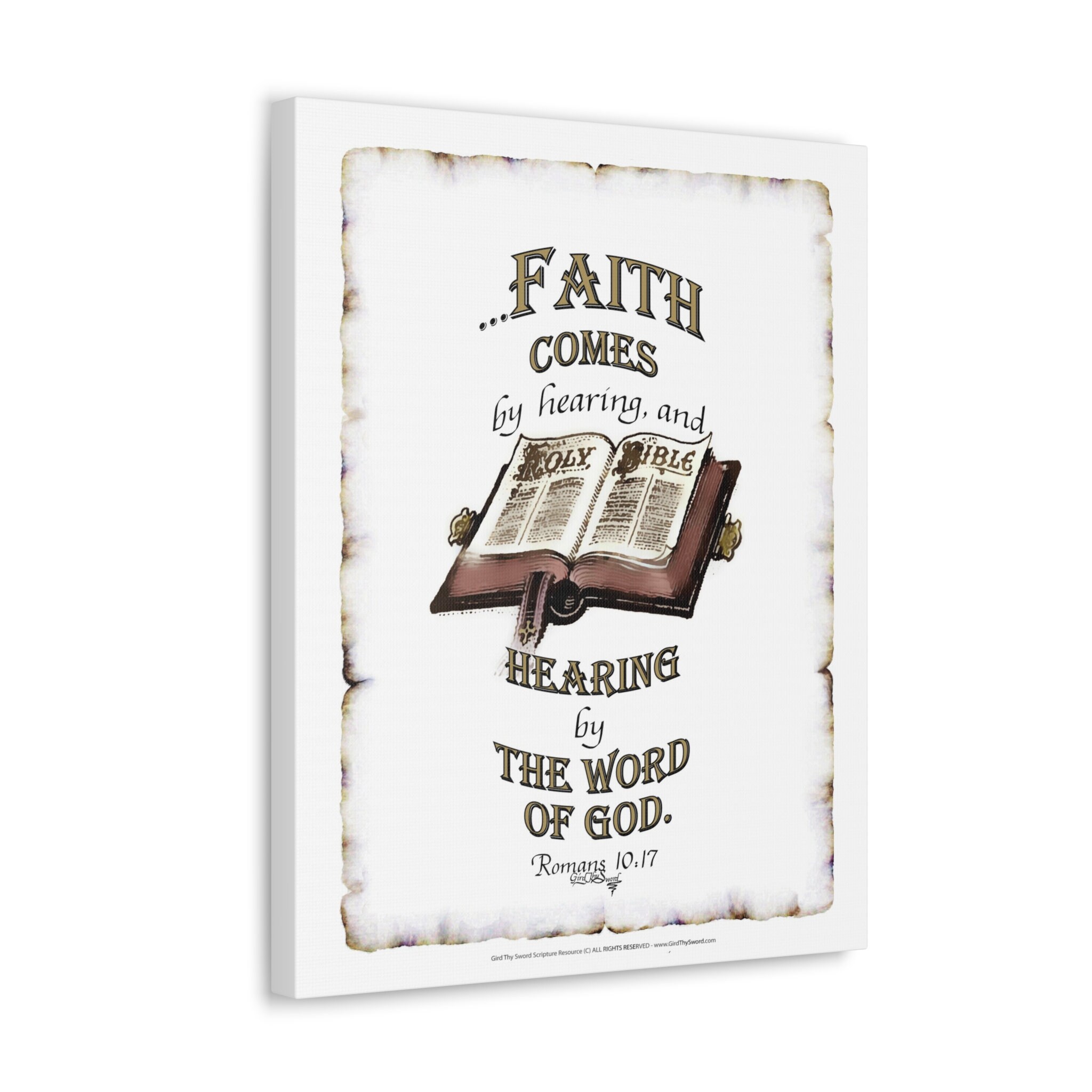 Romans 10:17 Faith Comes by Hearing and Hearing by the Word Canvas ...