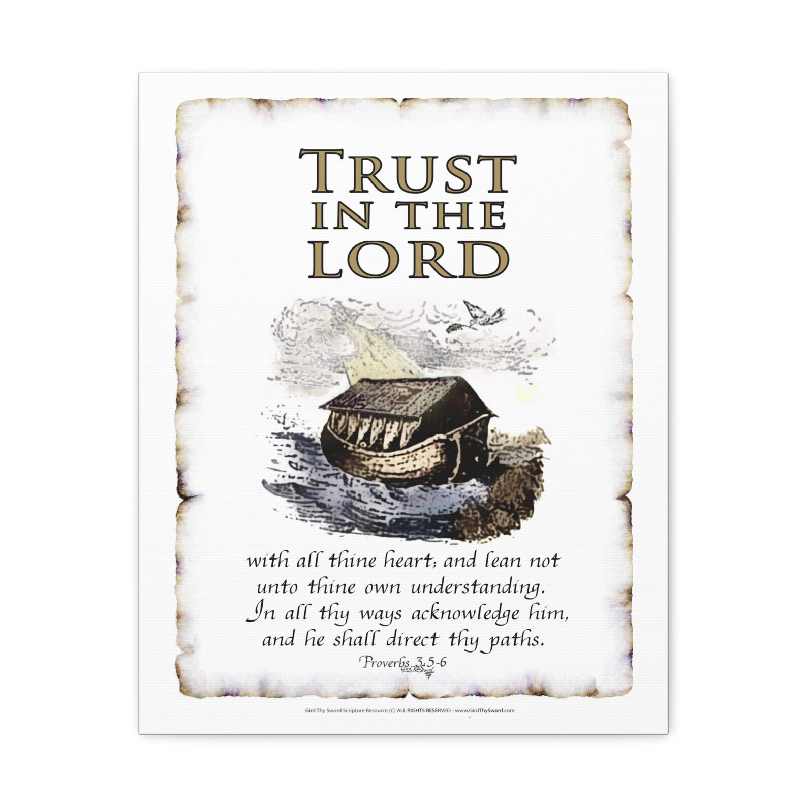Proverbs 3:5-6 KJV Trust in the Lord With All Thine Heart Canvas ...