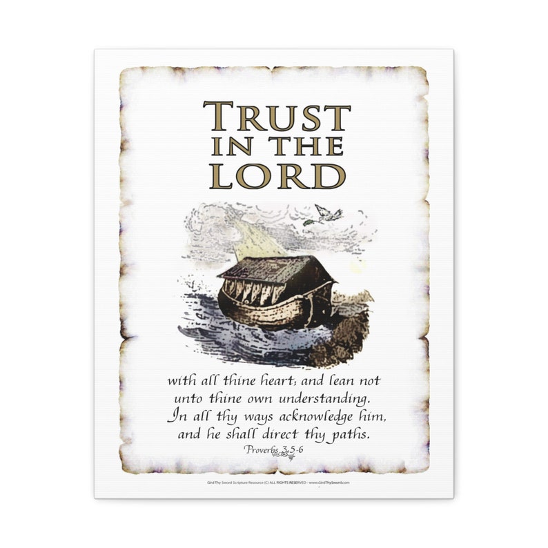Proverbs 3:5-6 KJV Trust in the Lord With All Thine Heart Canvas ...