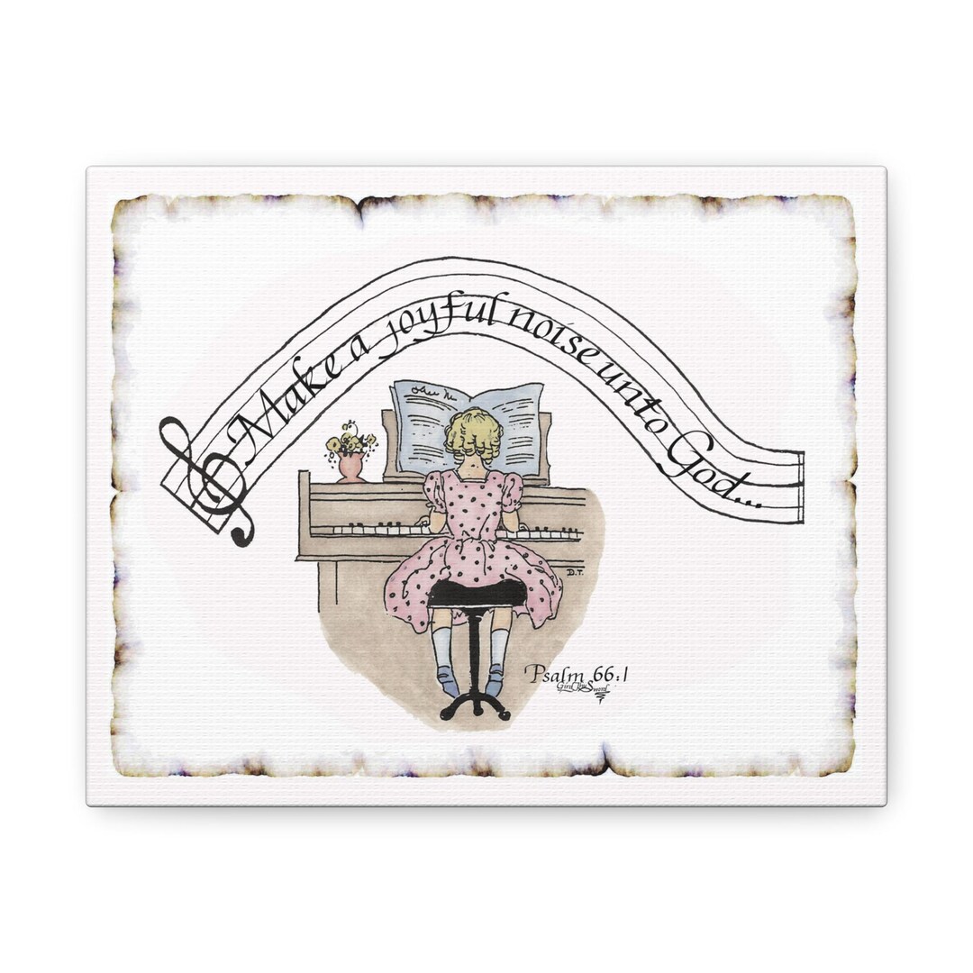 Psalm 66:1 Make A Joyful Noise Canvas Gallery Wrap Illustrated ...
