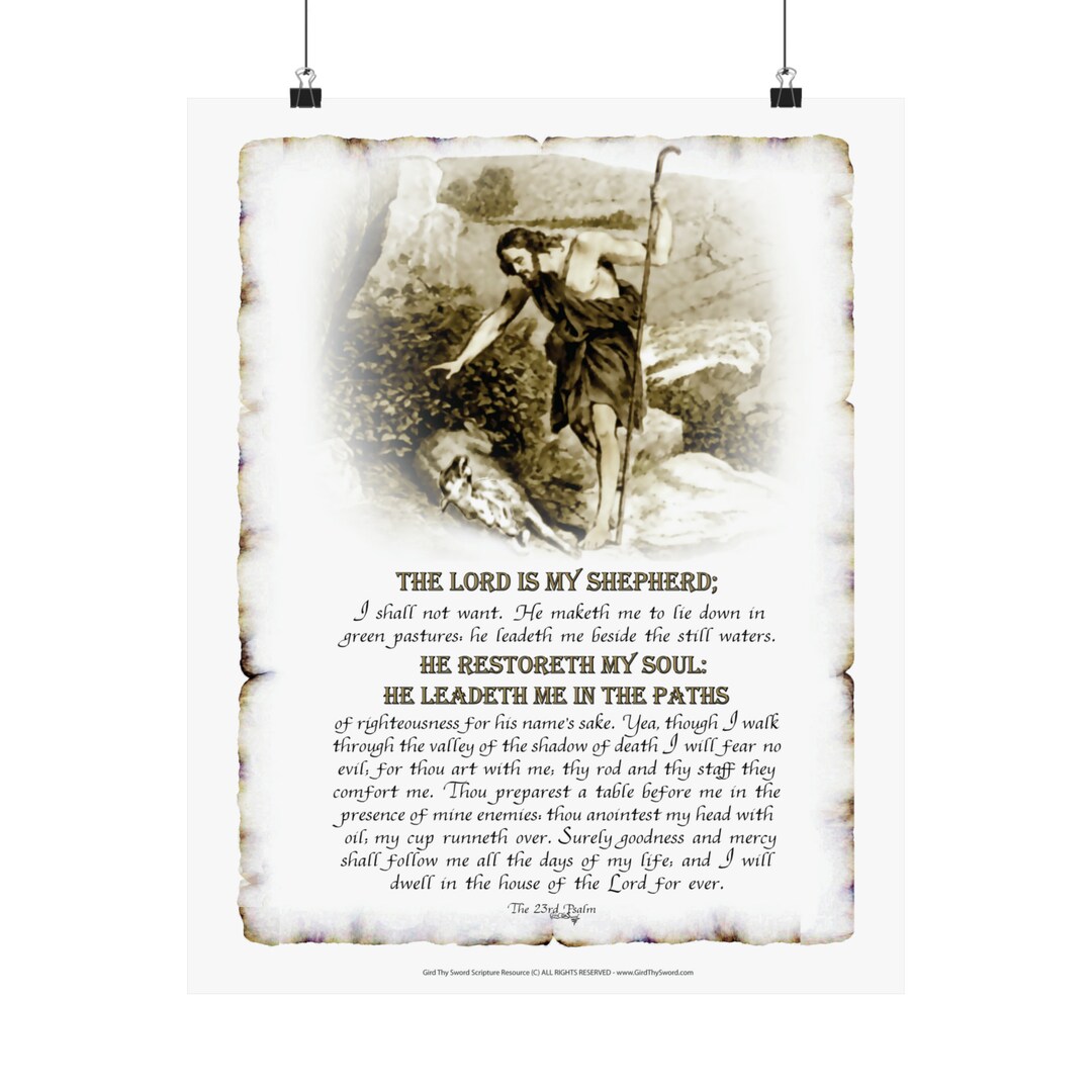 Psalm 23 the Lord is My Shepherd - 16" X 20" & 24" X 36" Large PRINT ...
