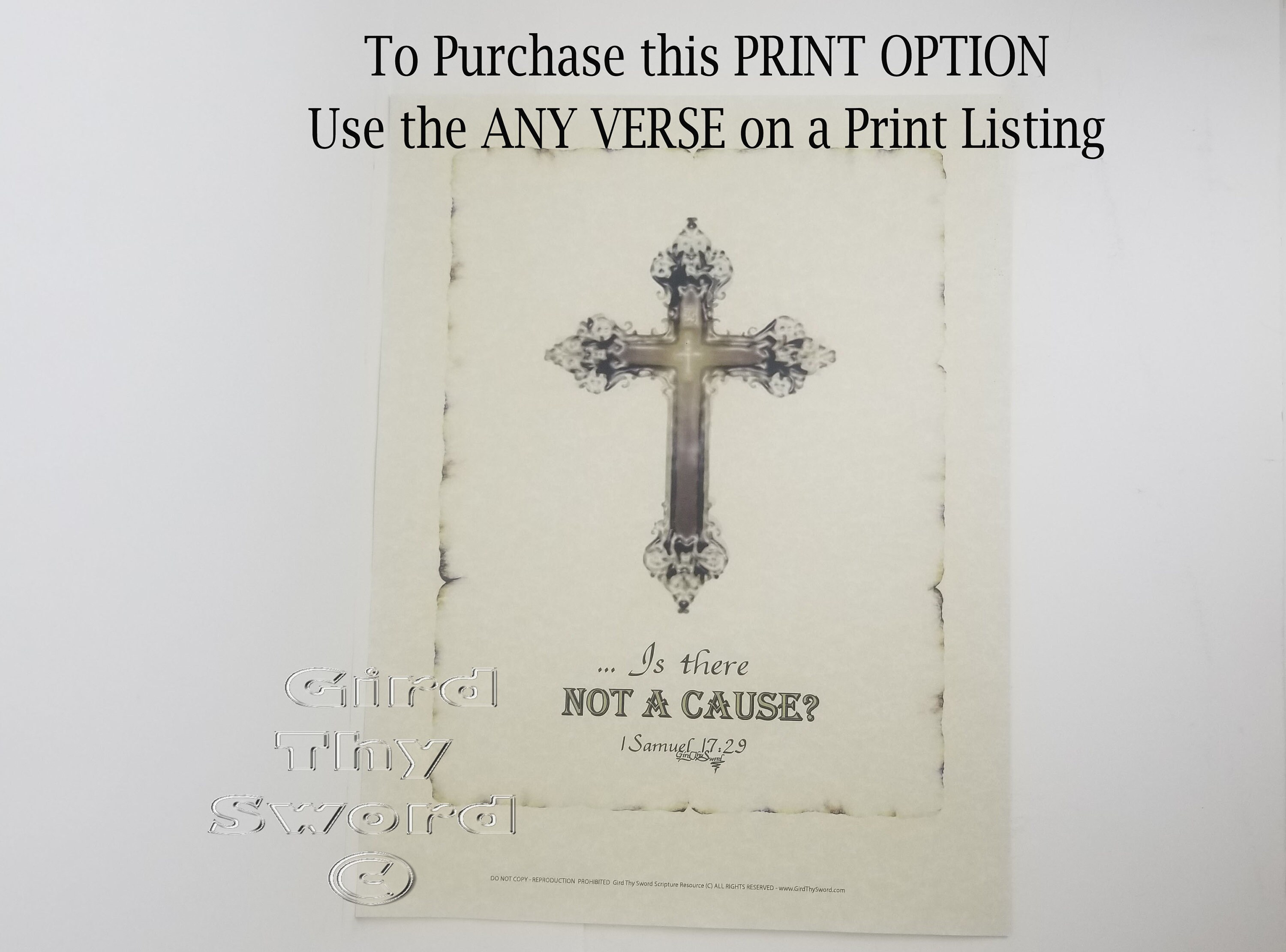 1 Samuel 17:29 is There Not A Cause FRAMED PRINT 8 - Etsy UK