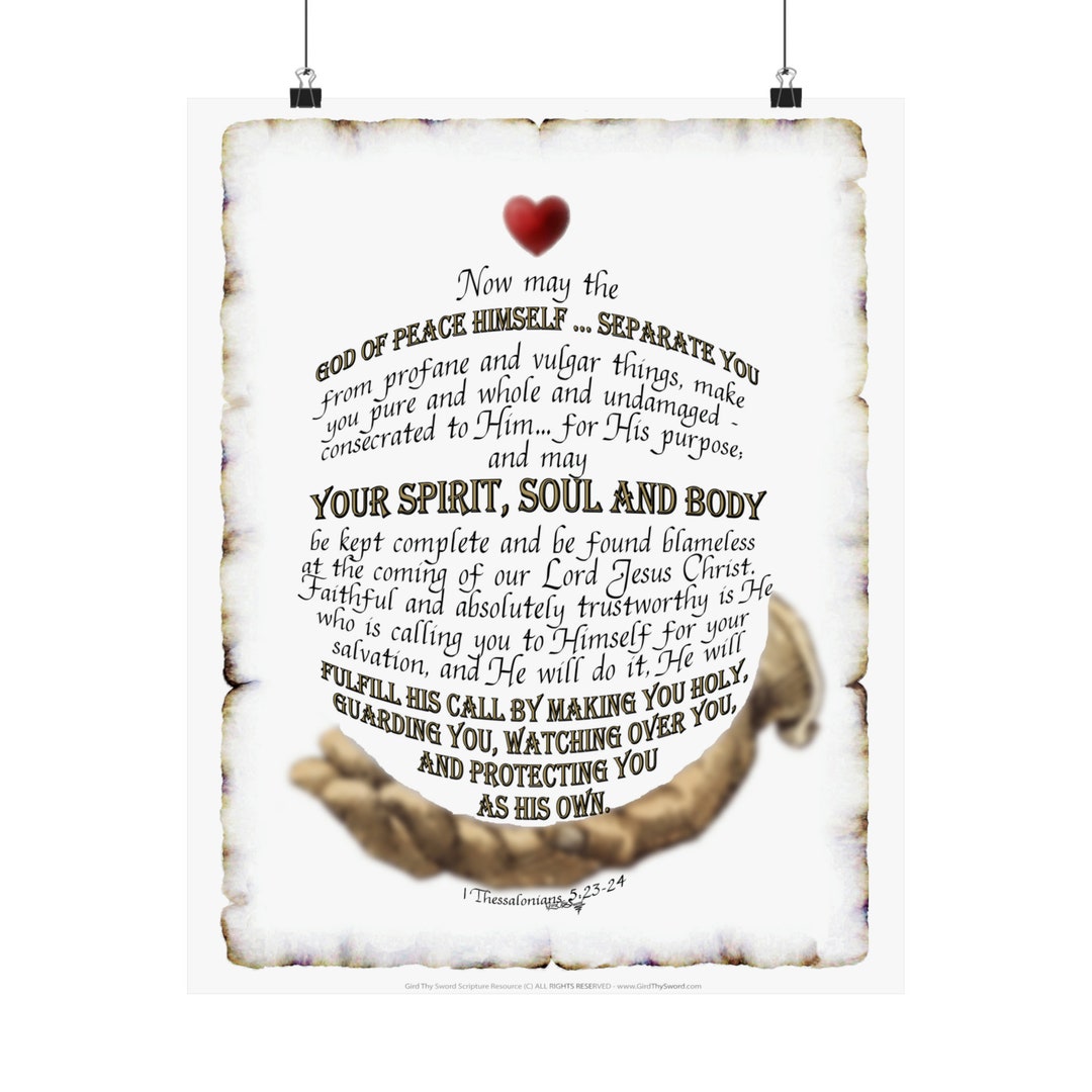 1 Thessalonians 5:23-24 Spirit, Soul and Body 16" X 20" & 24" X 36 ...