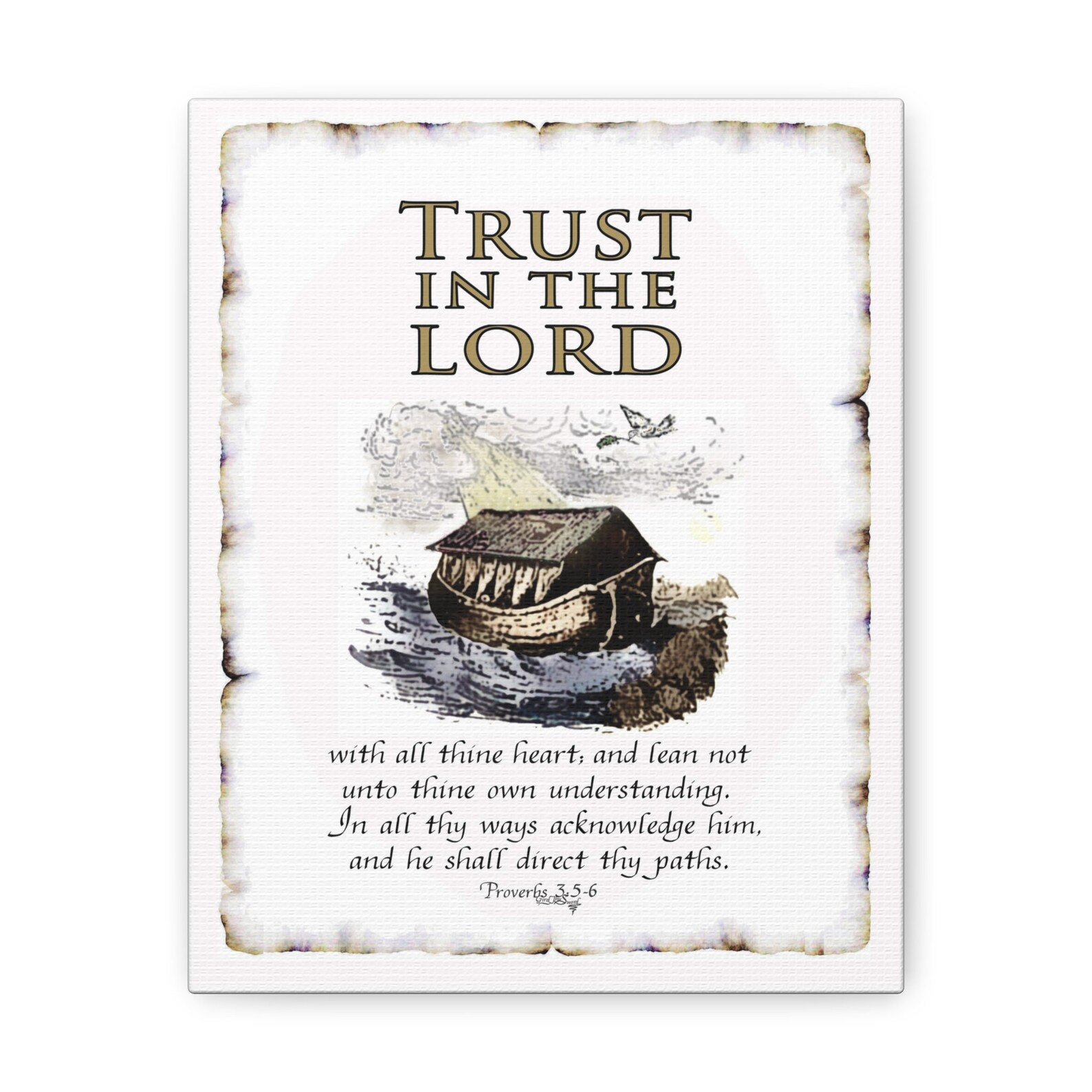 Proverbs 3:5-6 KJV Trust in the Lord With All Thine Heart Canvas ...