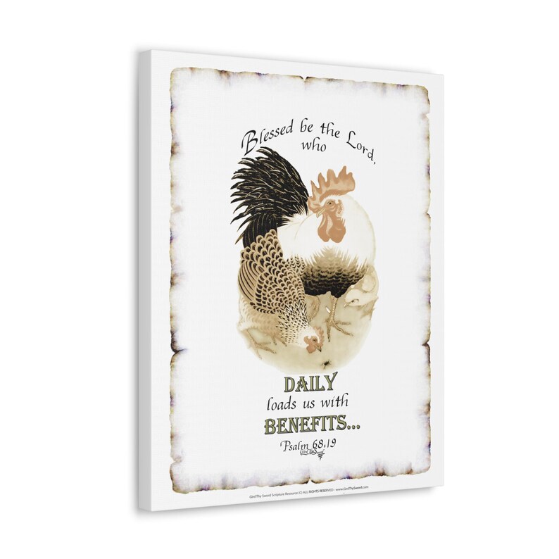 Psalm 6819 Blessed Be the Lord Who Daily Loads Us With Benefits Canvas ...