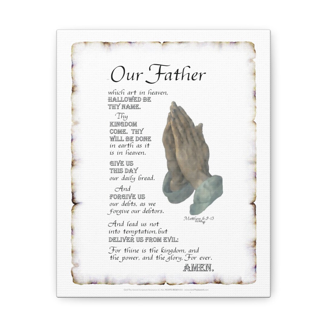 Matthew 6:9-13 Our Father the Lord's Prayer Jesus Said Pray Canvas ...
