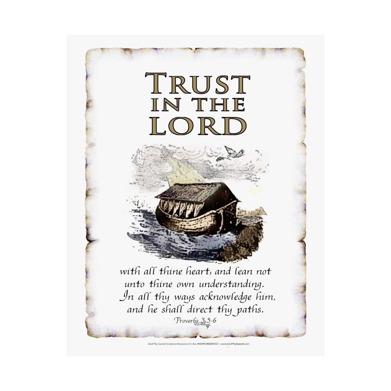 Proverbs 3:5-6 KJV Trust in the Lord With All Thine Heart Large PRINT ...