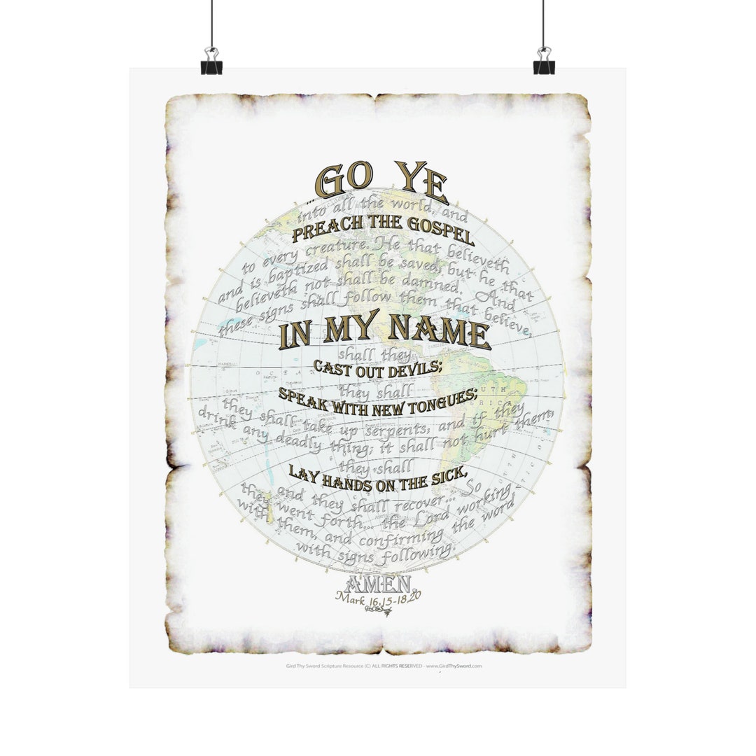 Mark 16 Go Ye Into All the World 16 X 20 & 24 X 36 Large PRINT Original ...