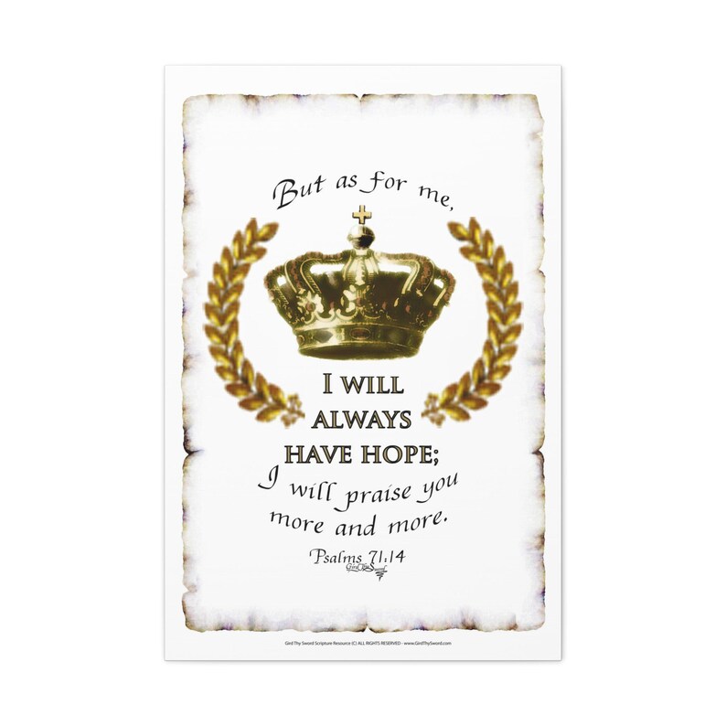 Psalm 71:14 but as for Me I Will Always Have Hope Gallery Canvas Wrap ...