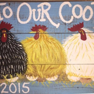 Custom 32x16 Chicken Coop Sign Large Rustic Wood Hand Painted Country ...