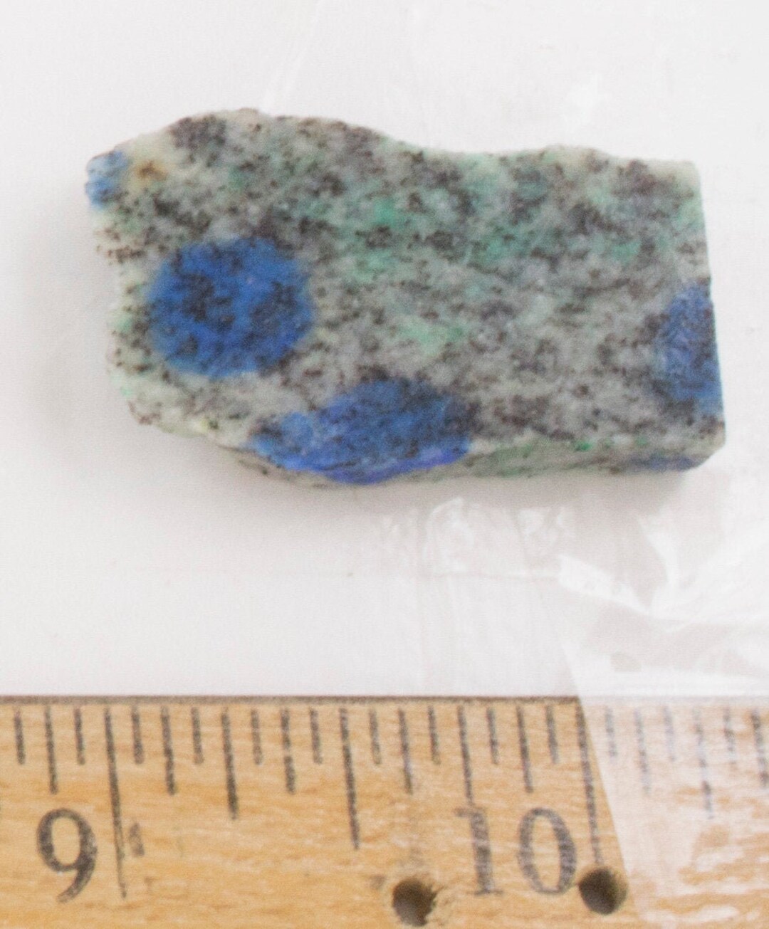 K2 Granite Slab, 7.19g, Bulk Rough K2 Jasper, Granite With Azurite Blue ...