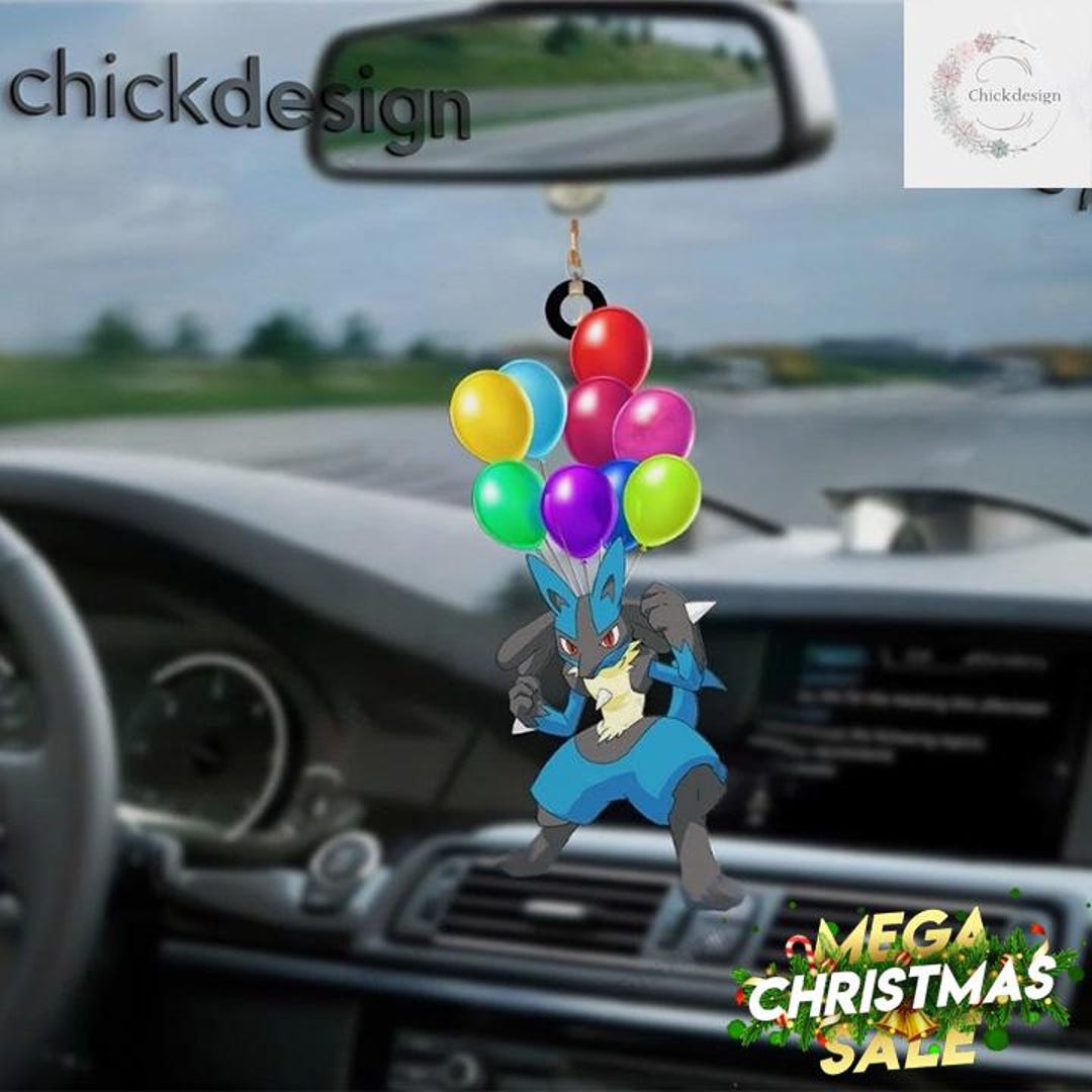 Balloon Lucario Car Hanging Ornament, Lucario 2024 Christmas Acrylic ...