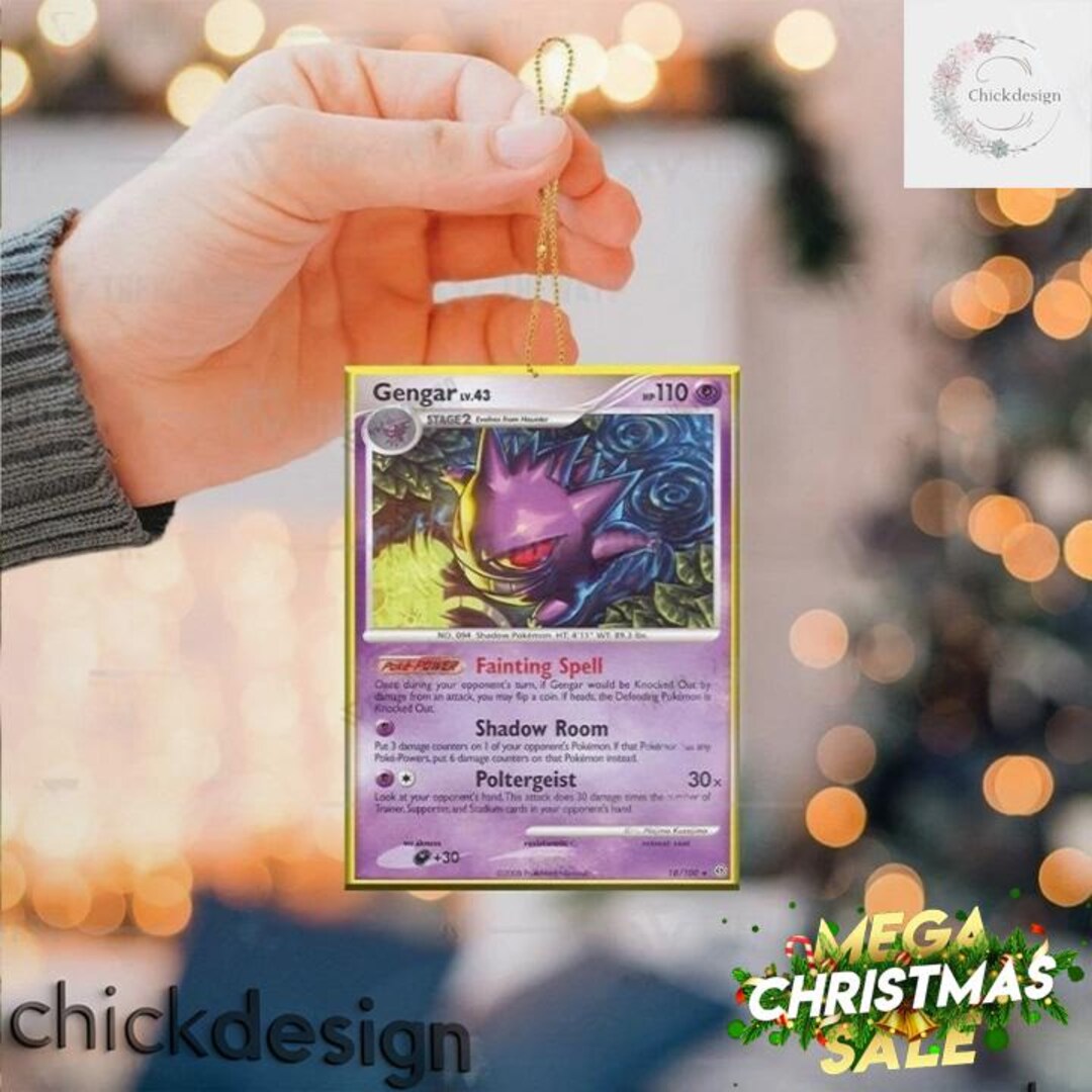 Gengar Stormfront Card Christmas Acrylic/wooden Ornament, Gengar 2024 ...
