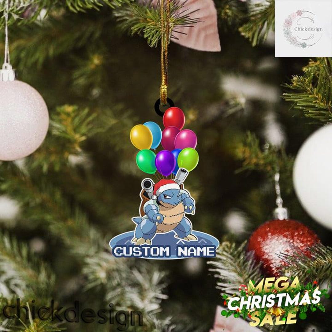 Blastoise Balloon Custom Name Christmas Acrylic/wooden Ornament ...